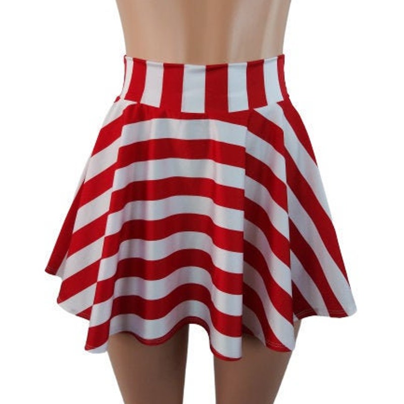 Red and White Striped Skirt - Etsy