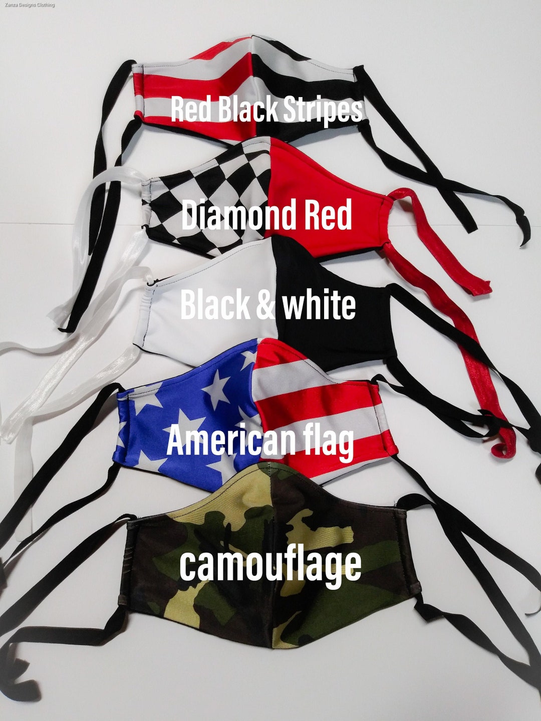 Face Mask 4th of July Mask, Harlequin Mask, Camouflage Mask, American ...