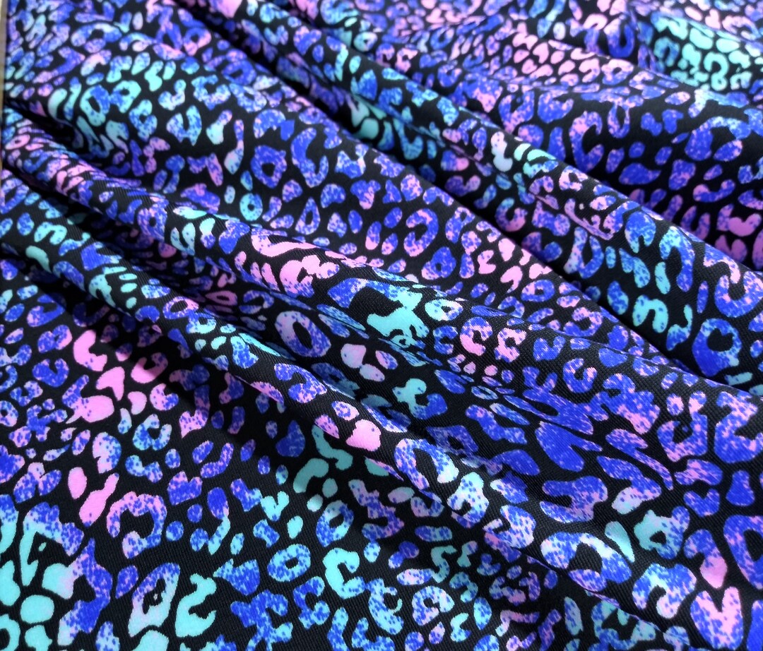 Pastel Leopard Fabric Spandex Print Fabric Sold by the Forth, Half and ...