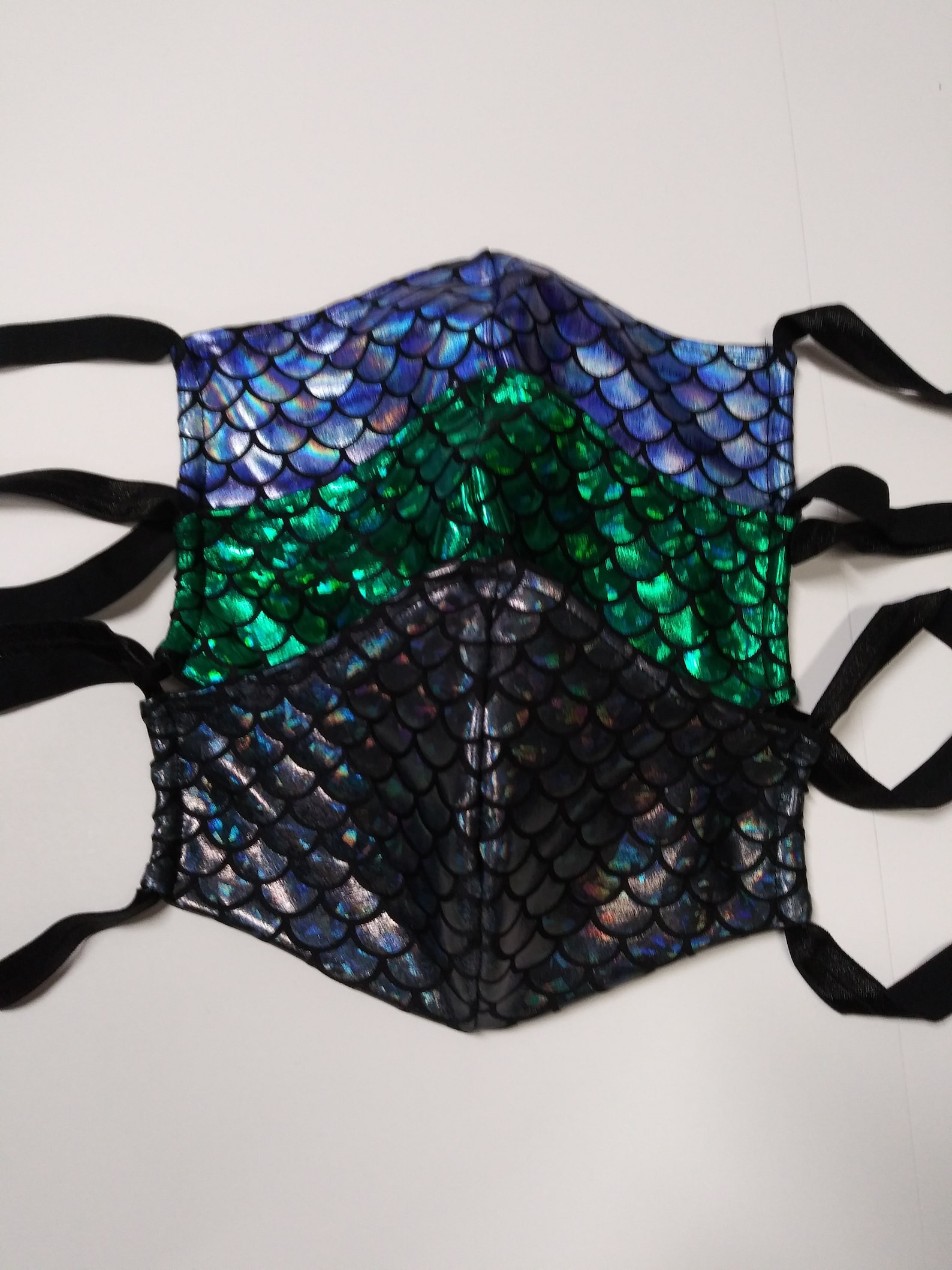 Mermaid Face Mask 16 Colors Hologram Spandex Outside and | Etsy