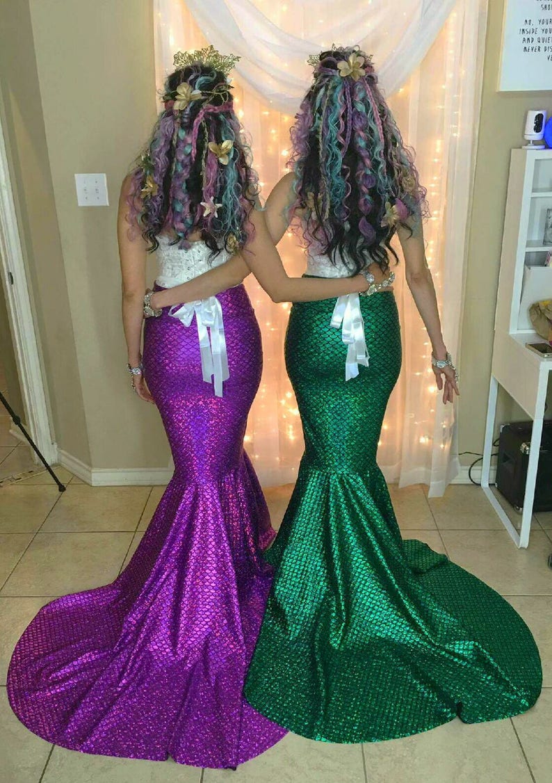 17 Color Choices Mermaid Skirt Fish Tail Costume Scales Print | Etsy ...