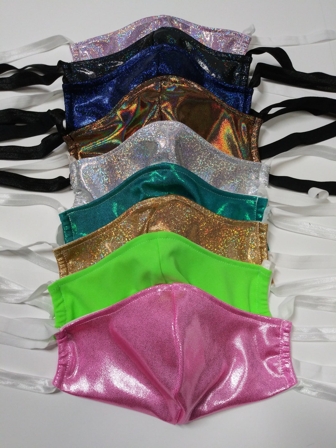 Face Mask 24 Colors Sparkling Spandex Face Mask Hands off Face - Etsy