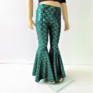 15 Colors! Kids Mermaid Bell Bottoms Mermaid Pants Leggings Gymnastics ...