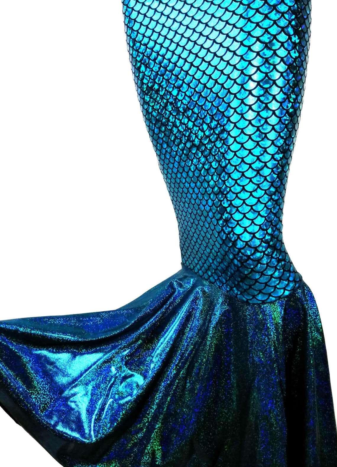 Turquoise Mermaid Skirt Stretch Scales Print Costume Party Zanza ...