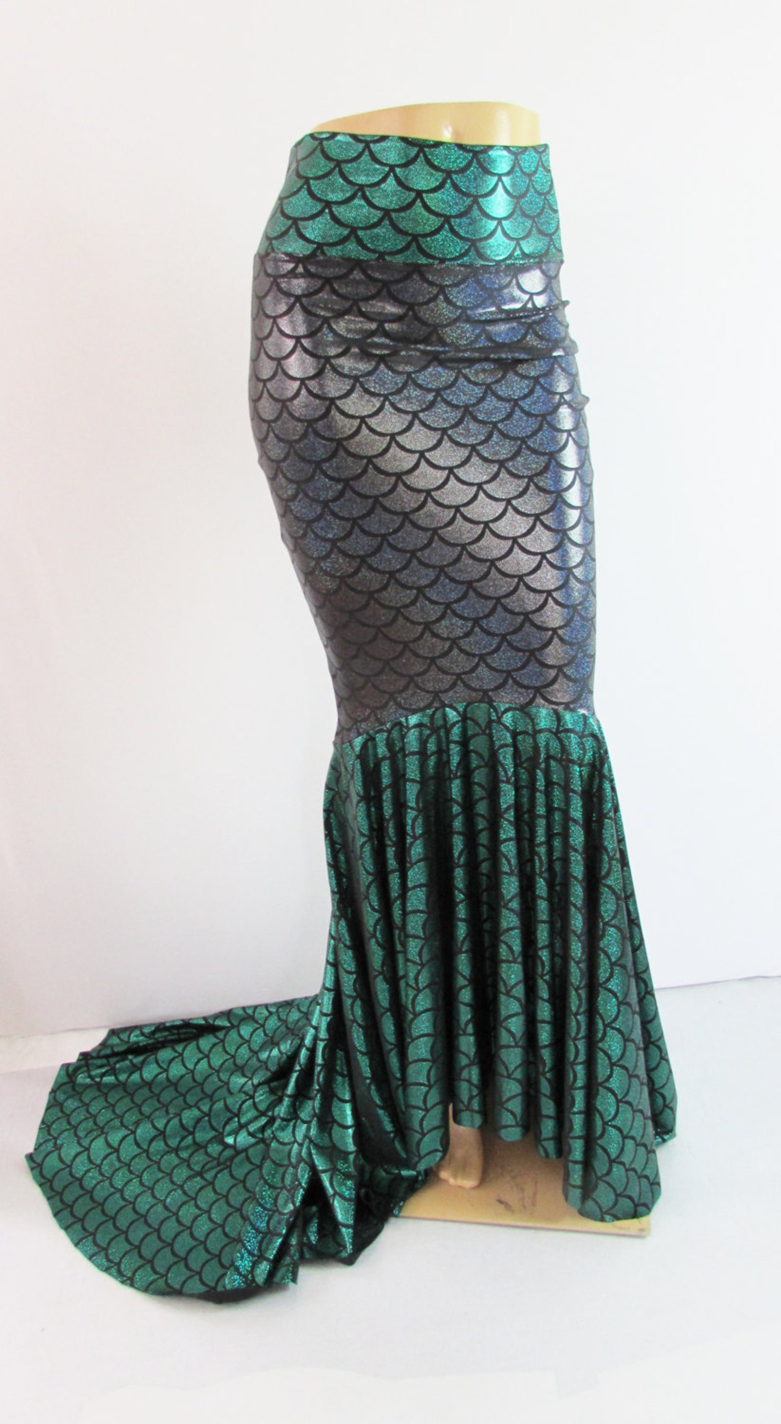 Mermaid SCALE Skirt Fish Tail Costume, Stretch Lycra, Fairy Circle ...