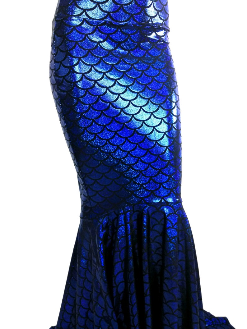 Royal Blue Mermaid Skirt Fish Tail Costume, Puddle Train High Waist ...