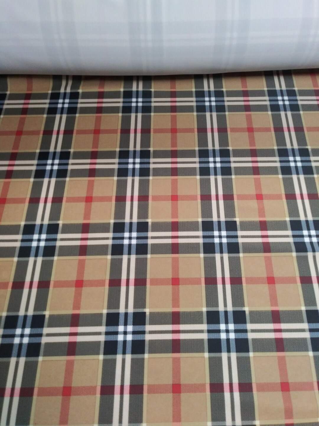 Brown Plaid Print Spandex Fabric 4 Way Sold by the 1/4, 1/2 , 1 Yard ...