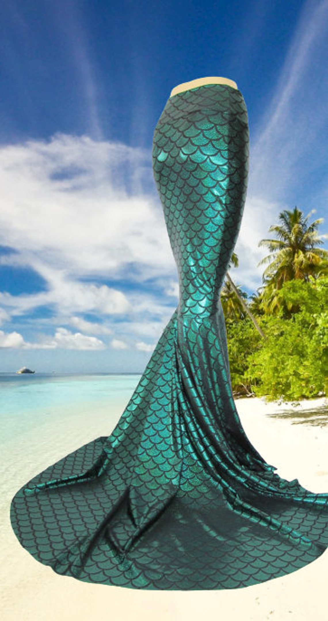 Green Mermaid Skirt Fish Tail Costume Kim K Mermaid Skirt - Etsy