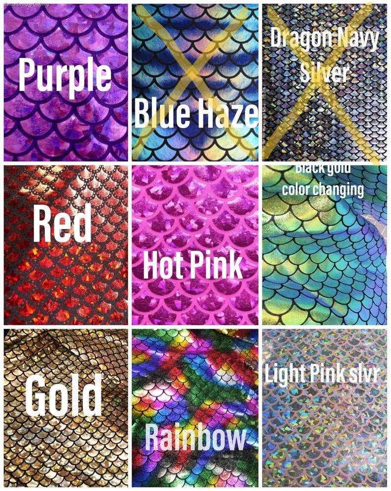 17 Color Choices Mermaid Skirt Fish Tail Costume Scales Print - Etsy