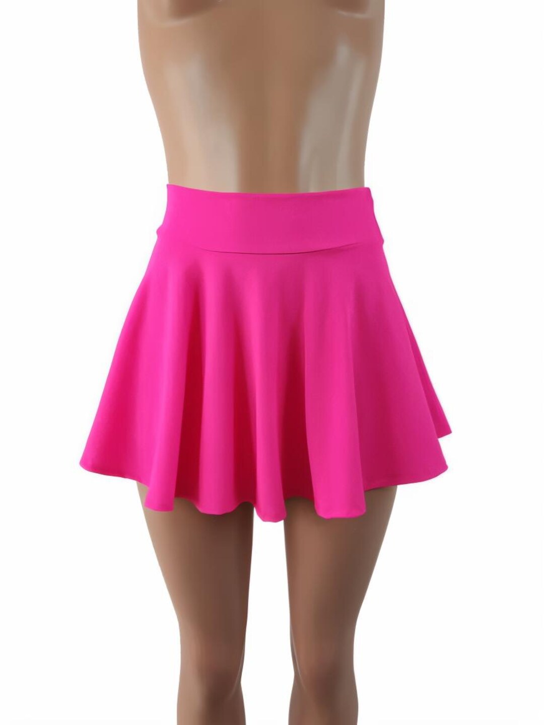 Neon Pink Mini Skirt 15", 13", 12" 10" Barbie Pink Burning Man Stretch ...