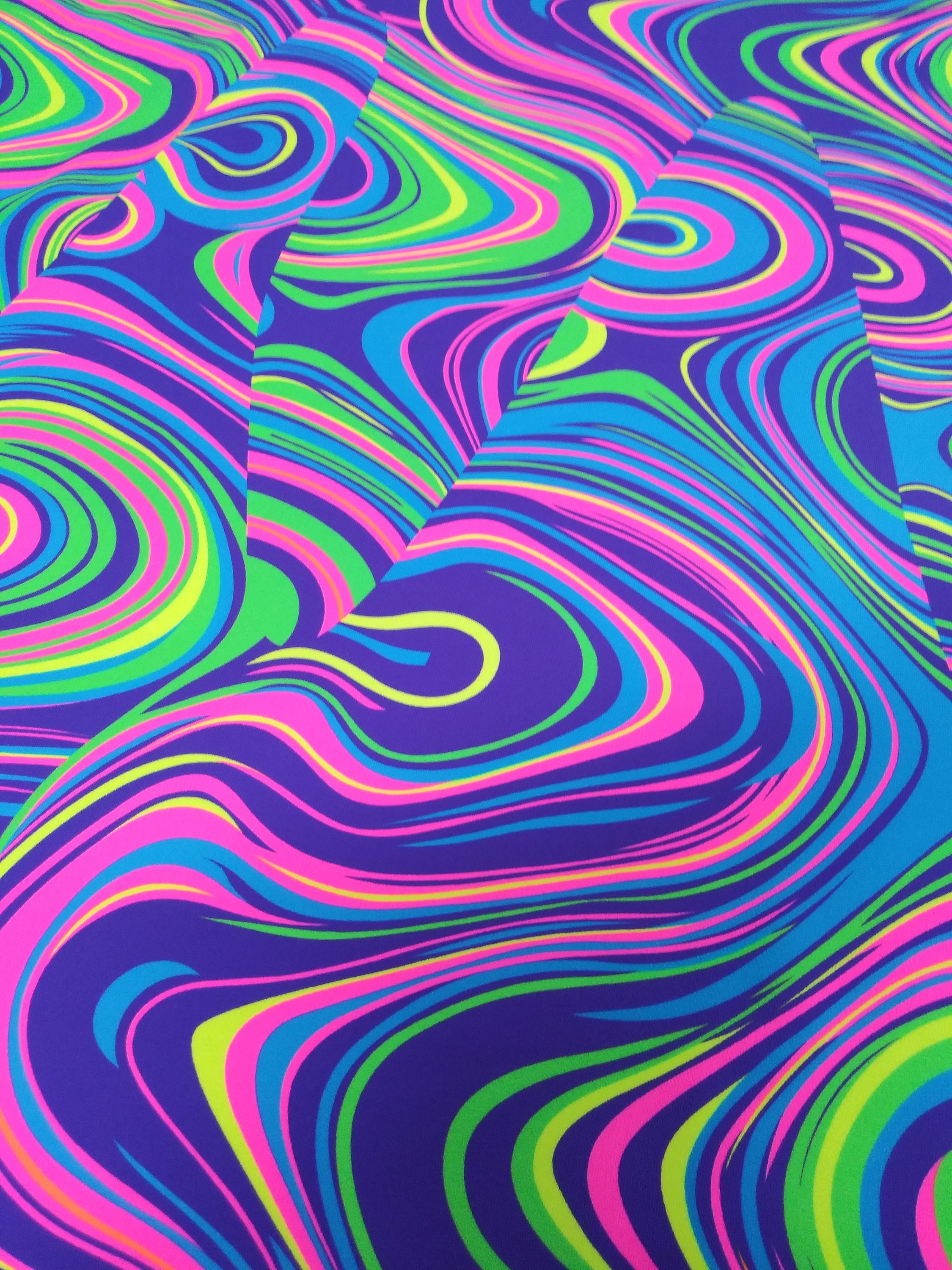 Twister UV Reactive Fabric Spandex Print Swim Rave Fabric Sold - Etsy