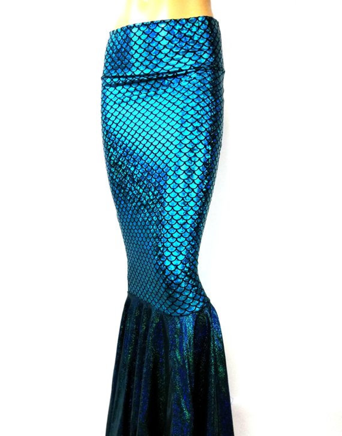 Girls Mermaid Skirt Fish Tail Shimmering Turquoise Scale Skirt - Etsy