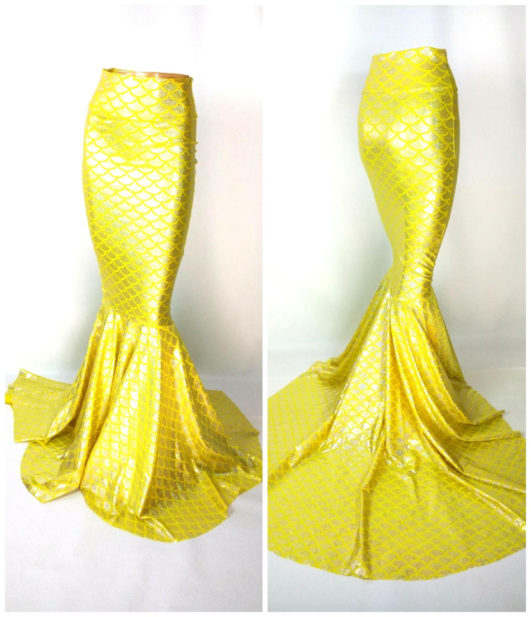 Royal Blue Mermaid Skirt Fish Tail Costume, Puddle Train High Waist ...