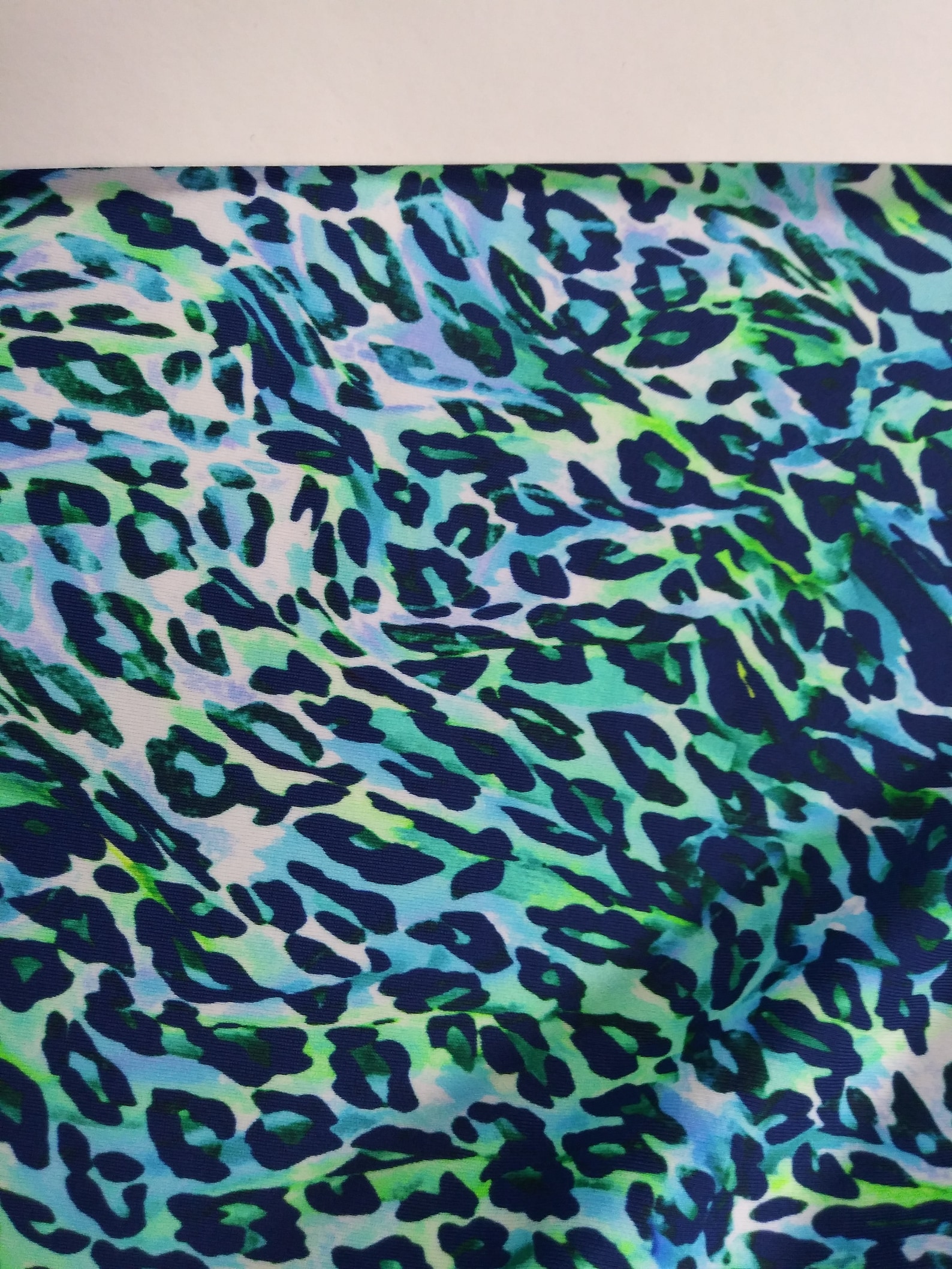 Blue Leopard Fabric Spandex Print Fabric Sold by the Forth - Etsy