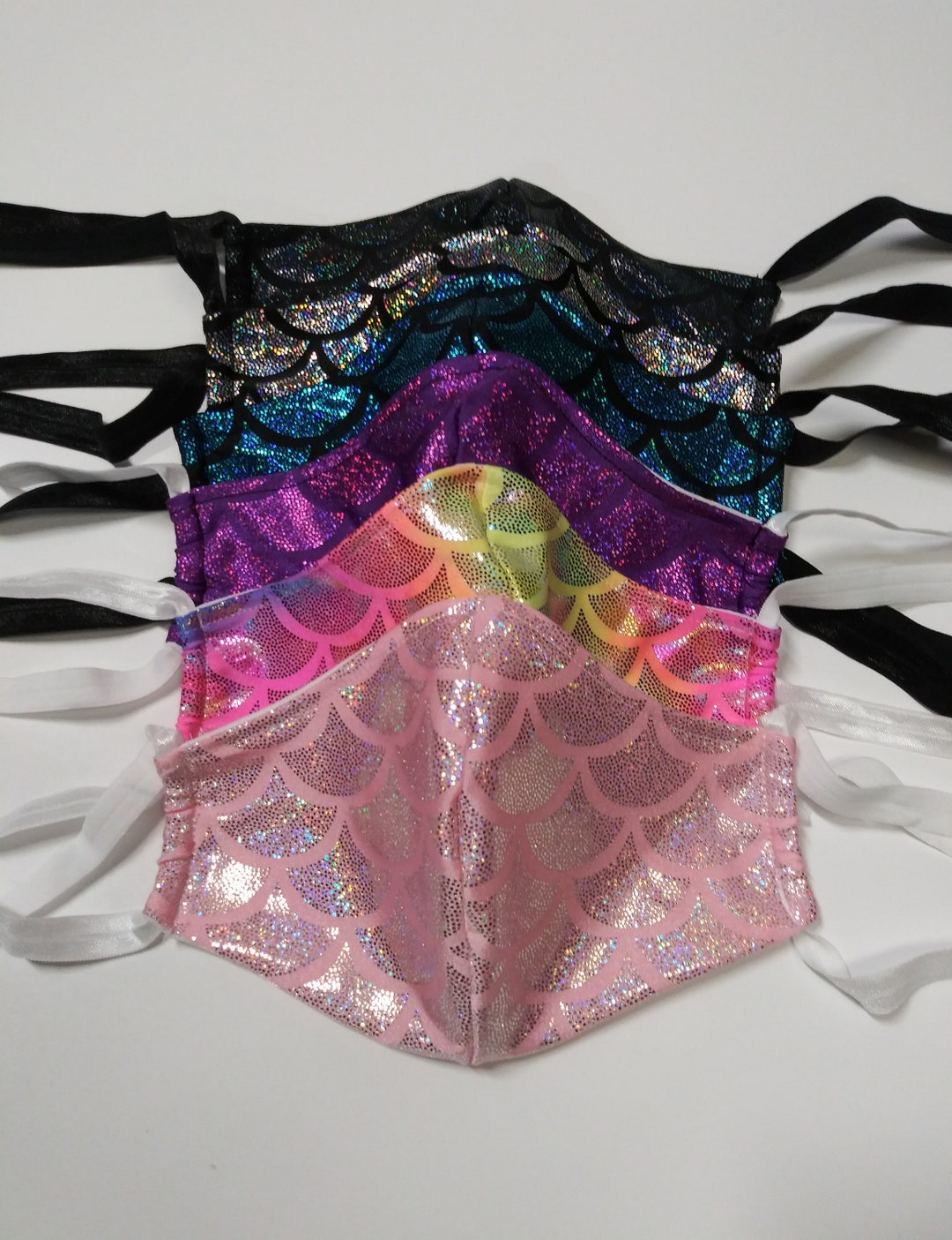 Mermaid Face Mask 15 Colors Sparkling Cotton Spandex Face Mask Hands ...