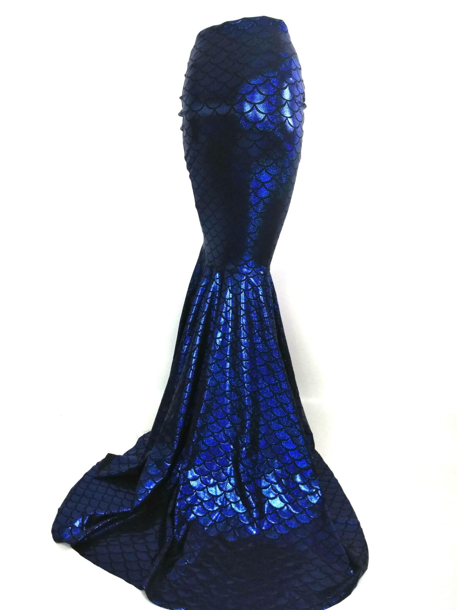 Royal Blue Mermaid Skirt Fish Tail Costume, Puddle Train High Waist ...