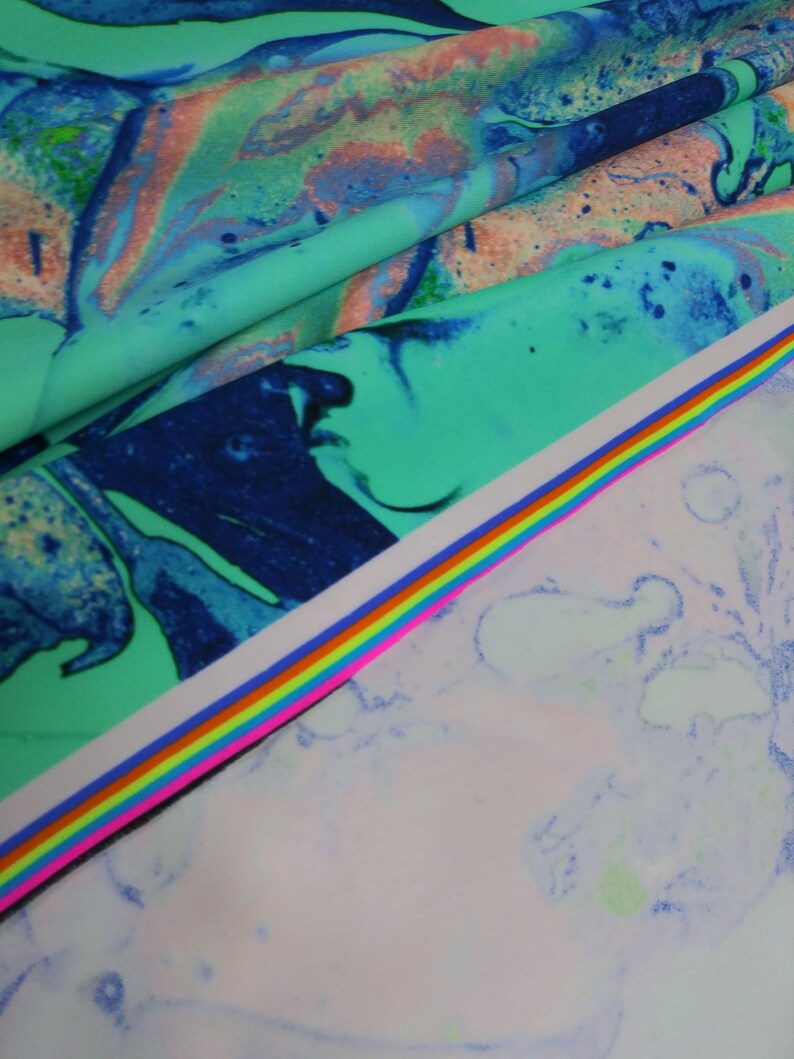 Oil Pool Fabric Spandex Print Swim Fabric Sold by the Forth - Etsy