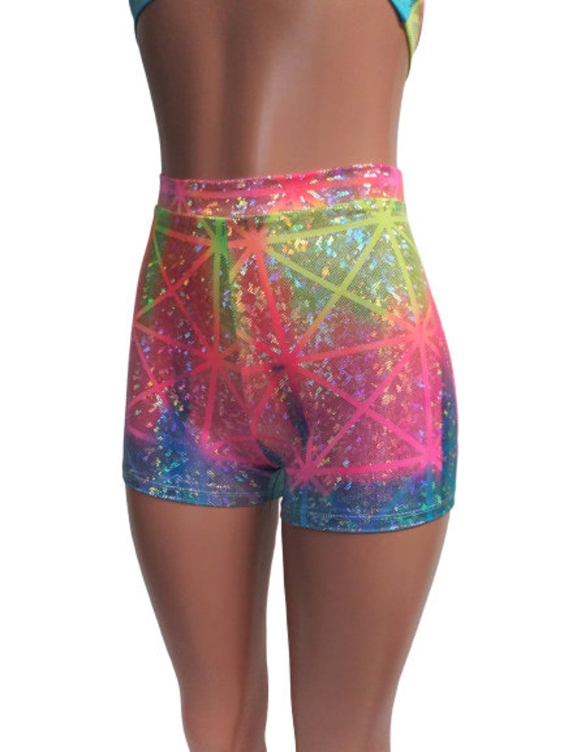 30 Prints High Waisted Booty Shorts Rave Rainbow Unicorn Etsy