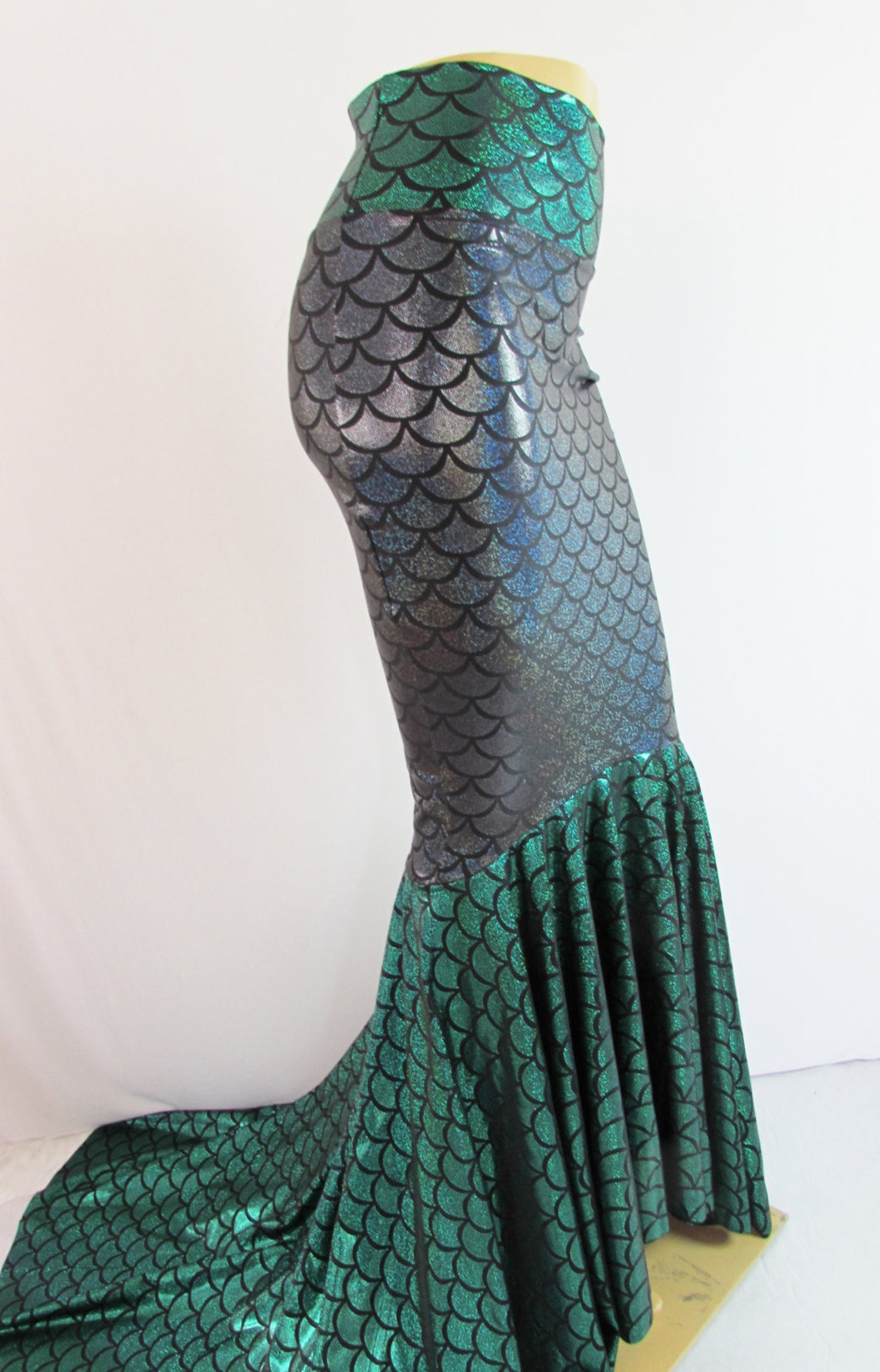 Mermaid SCALE Skirt Fish Tail Costume, Stretch Lycra, Fairy Circle ...