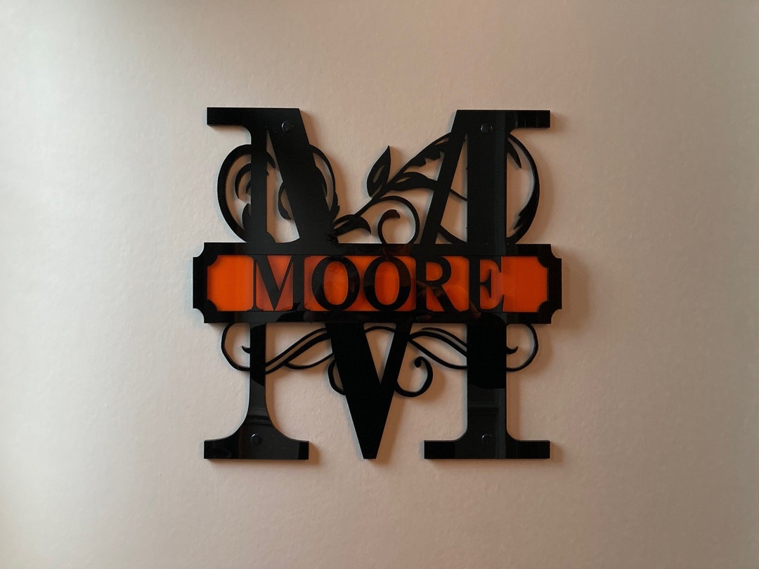 Custom Name Signs Monogram Wall Sign family Name Signs Multi Layered ...
