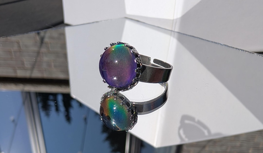 Mood Ring Adjustable Stainless Steel : Color Changing Jewelry - Etsy