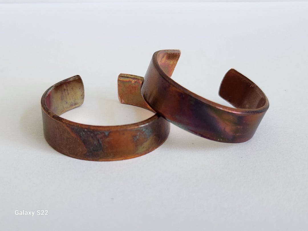 Flame Painted Copper Ring, Torched Ring, Copper, Open Ring, Twist Ring ...