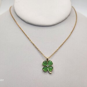 Four Leaf Clover Choker Necklace in Gold Stainless Steel, Green Clover ...