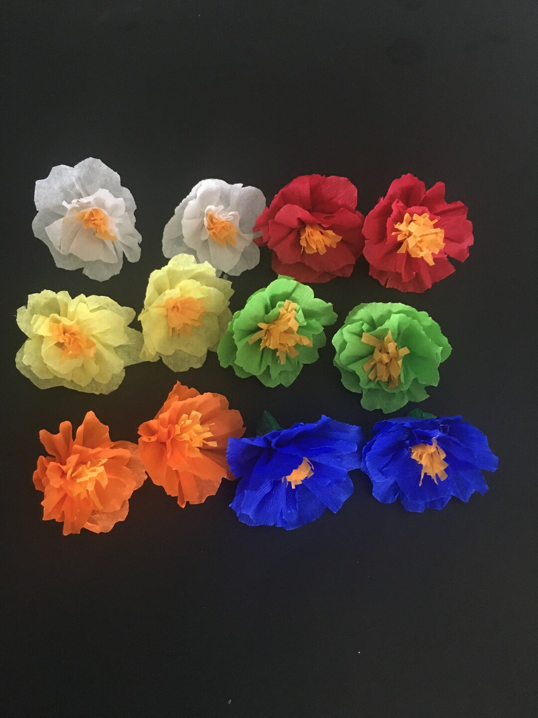 Set of 12 Small Crepe Paper Flowers 2.5 W - Etsy