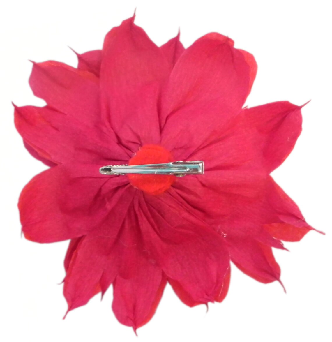 Mexican Crepe Paper Flower Hair Clip 2 tone Red/ Red 5 | Etsy
