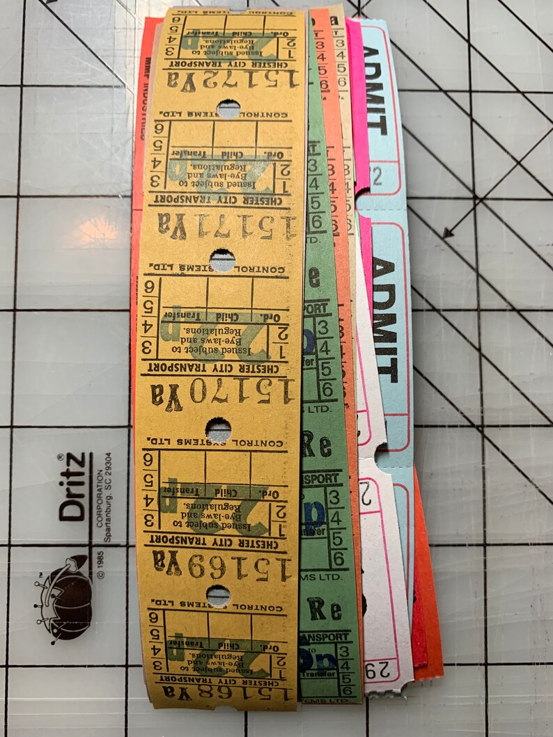 Vintage Bus Tickets: Colorful Assorted Strips /83 Pc | Etsy