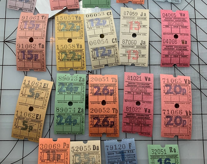 Vintage Bus Tickets: UK / 38 Pc / Bus Ticket Sampler / Assorted - Etsy