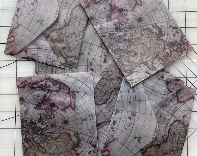 Vintage Style World Map Vellum Envelopes / 6 Pc - Etsy