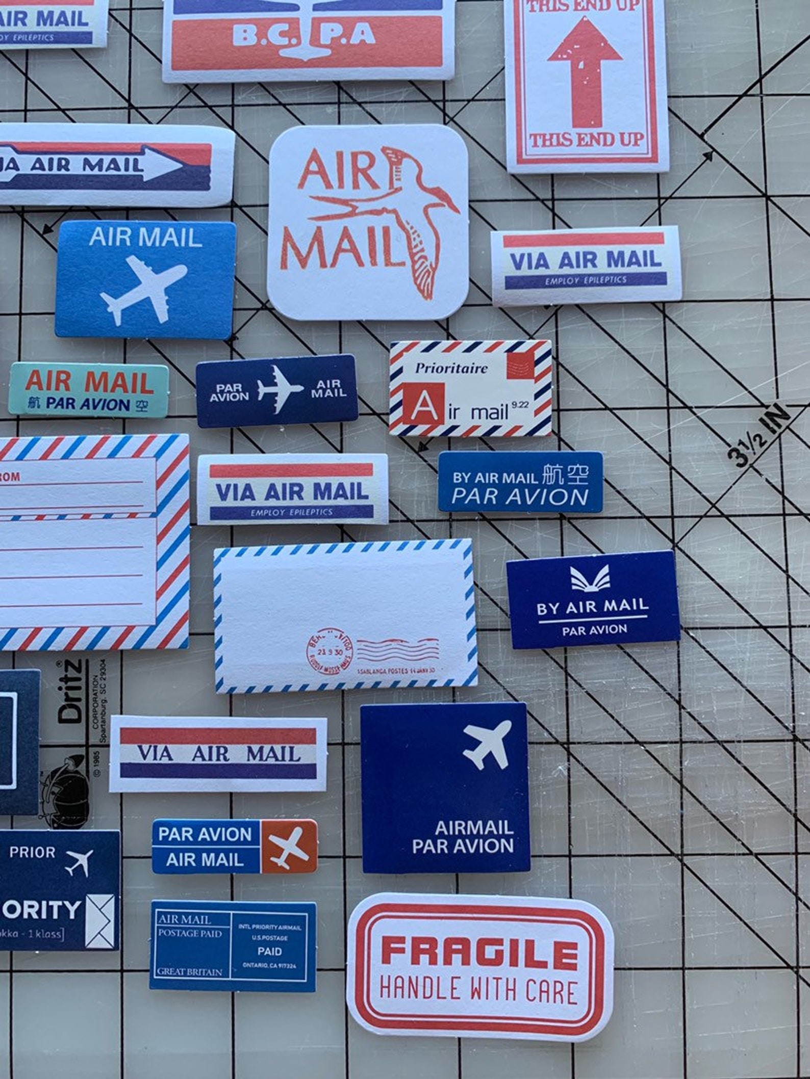 Airmailassorted Sticker Pack / 39 Pc / Journal Supply / Travel Theme - Etsy