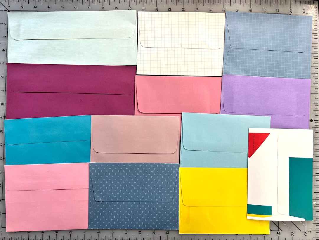Vintage Envelope Set / Assorted Fun Colors/ Penpal Envelopes / 13 Pc - Etsy