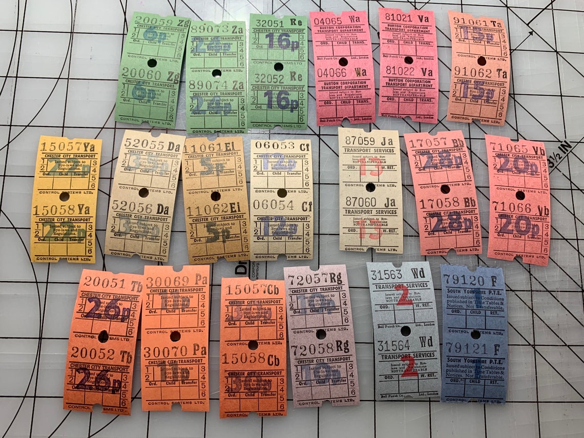 Vintage Bus Tickets: UK / 38 Pc / Bus Ticket Sampler / Assorted - Etsy