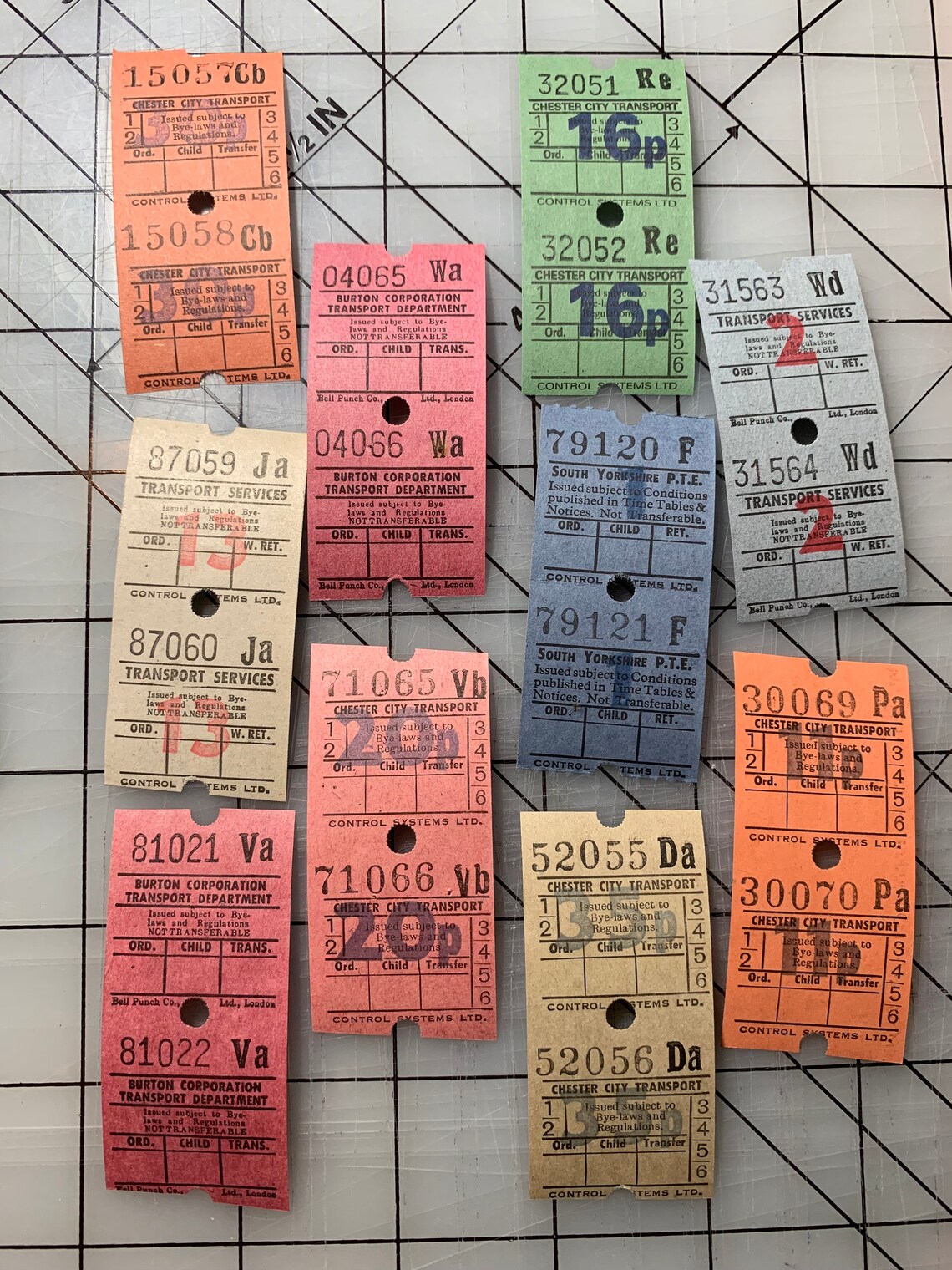 Vintage Bus Tickets: UK / 38 Pc / Bus Ticket Sampler / | Etsy