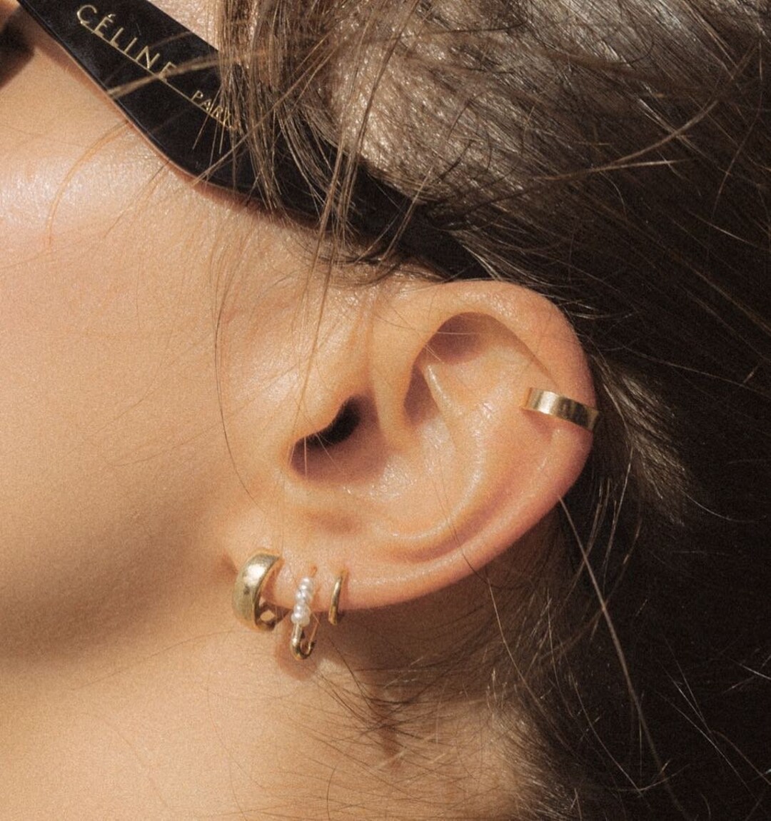 Wide Bar Ear Cuff • No Piercing Ear Cuff • Ear Cuff Earrings ...