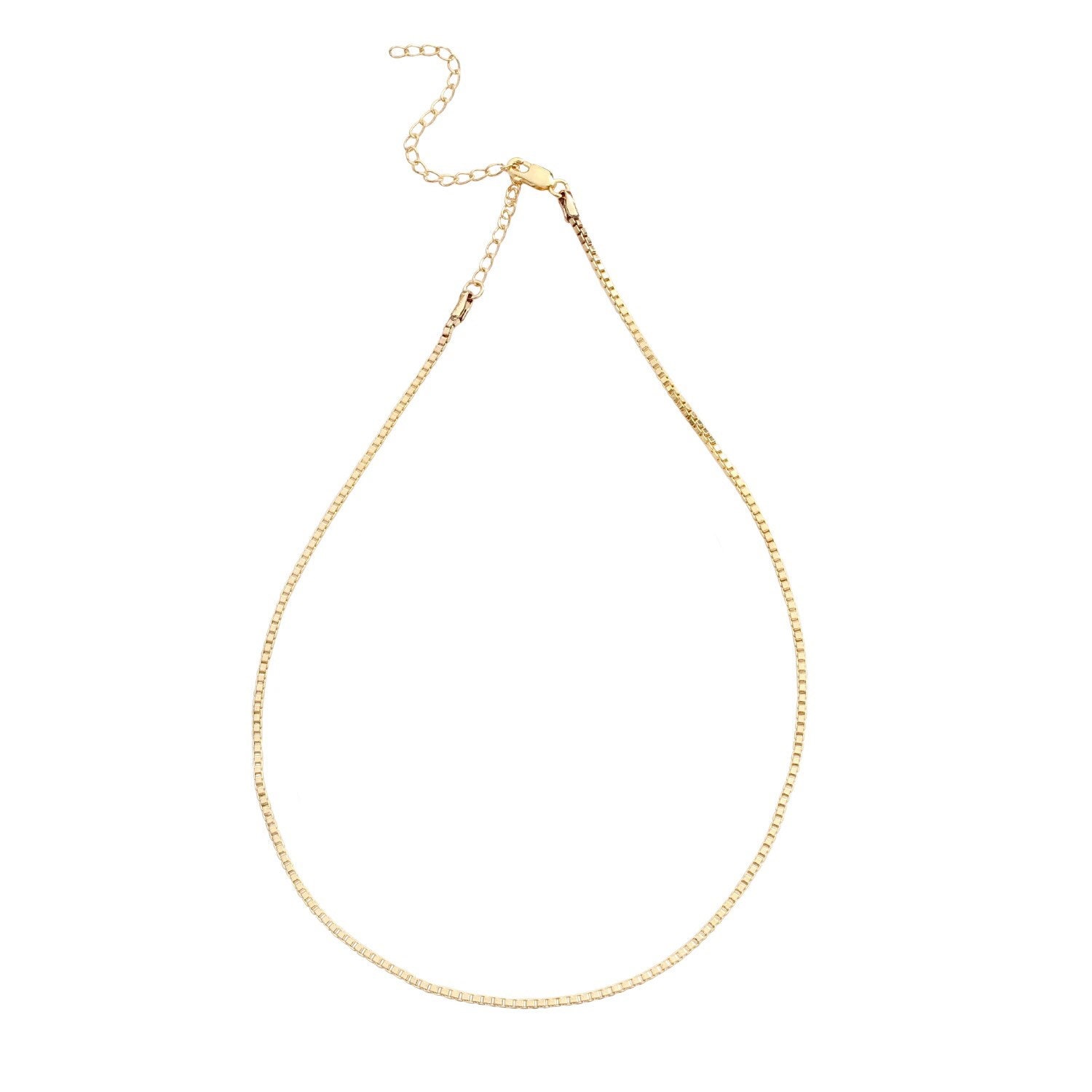 Box Chain Necklace Simple Gold Necklace Dainty Chain | Etsy