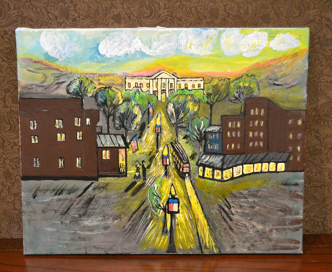 Austin Texas Painting-downtown Scene-hand Painted - Etsy