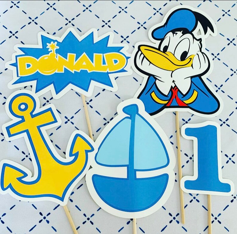 5 Piece Donald Duck Centerpiece Donald Birthday Party Decor - Etsy