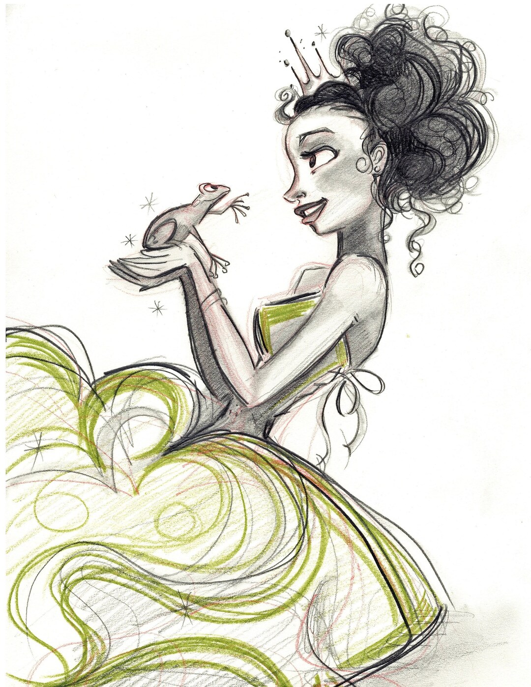 Bayou Princess 11x14" Sketch Print - Etsy