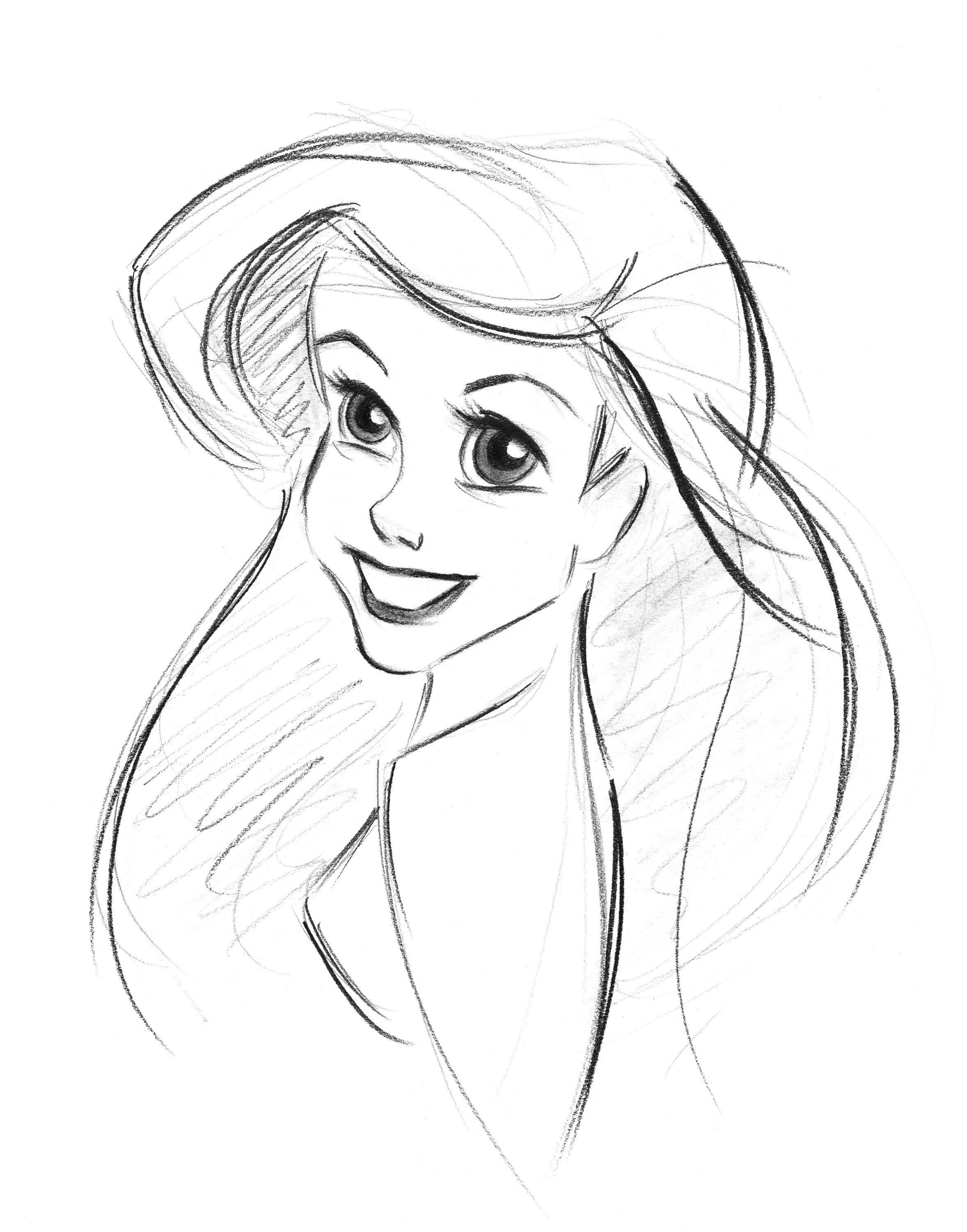 Little Mermaid Pencil Drawing