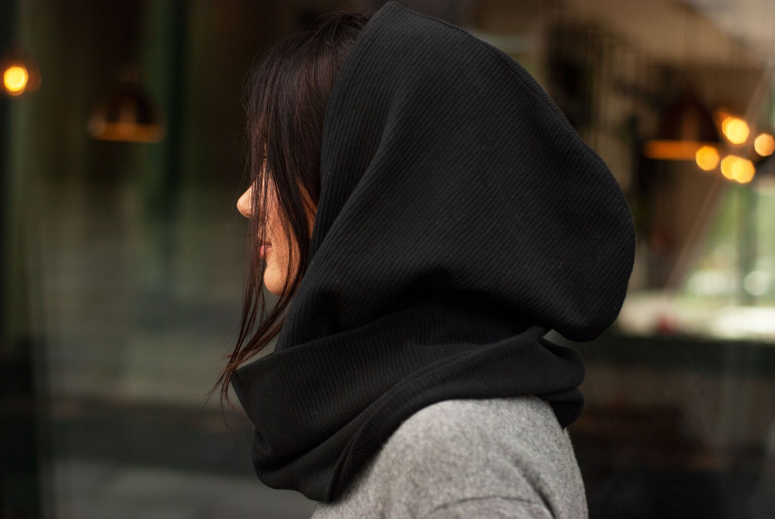 Black Hood Unisex Black Cowl Scarf Men Cowl Shrug Men Cowl - Etsy