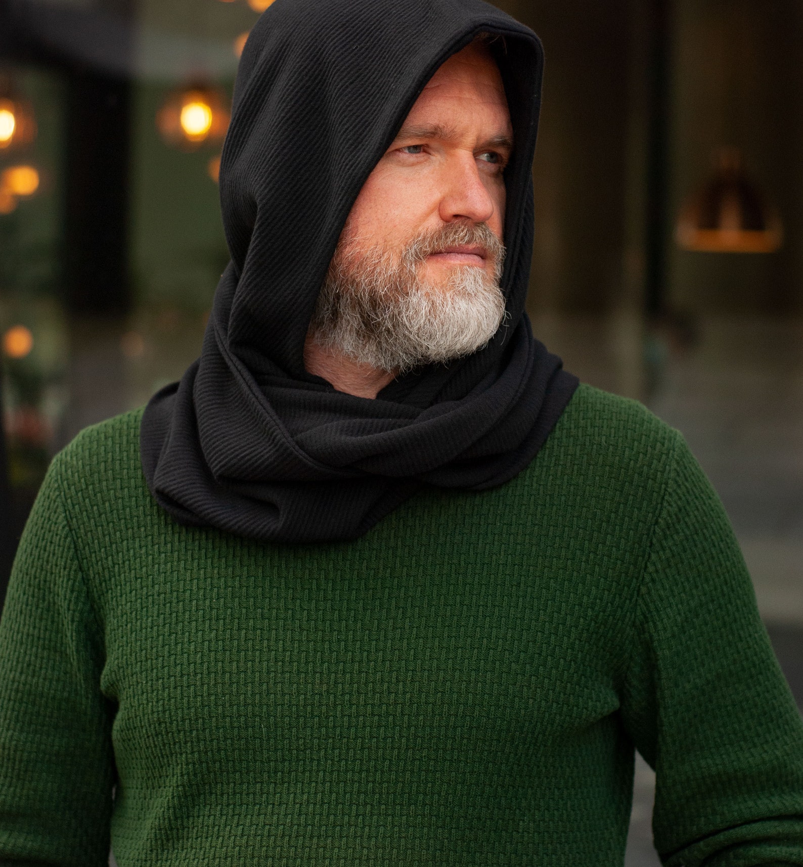 Black Hood Unisex Black Cowl Scarf Men Cowl Shrug Men Cowl - Etsy