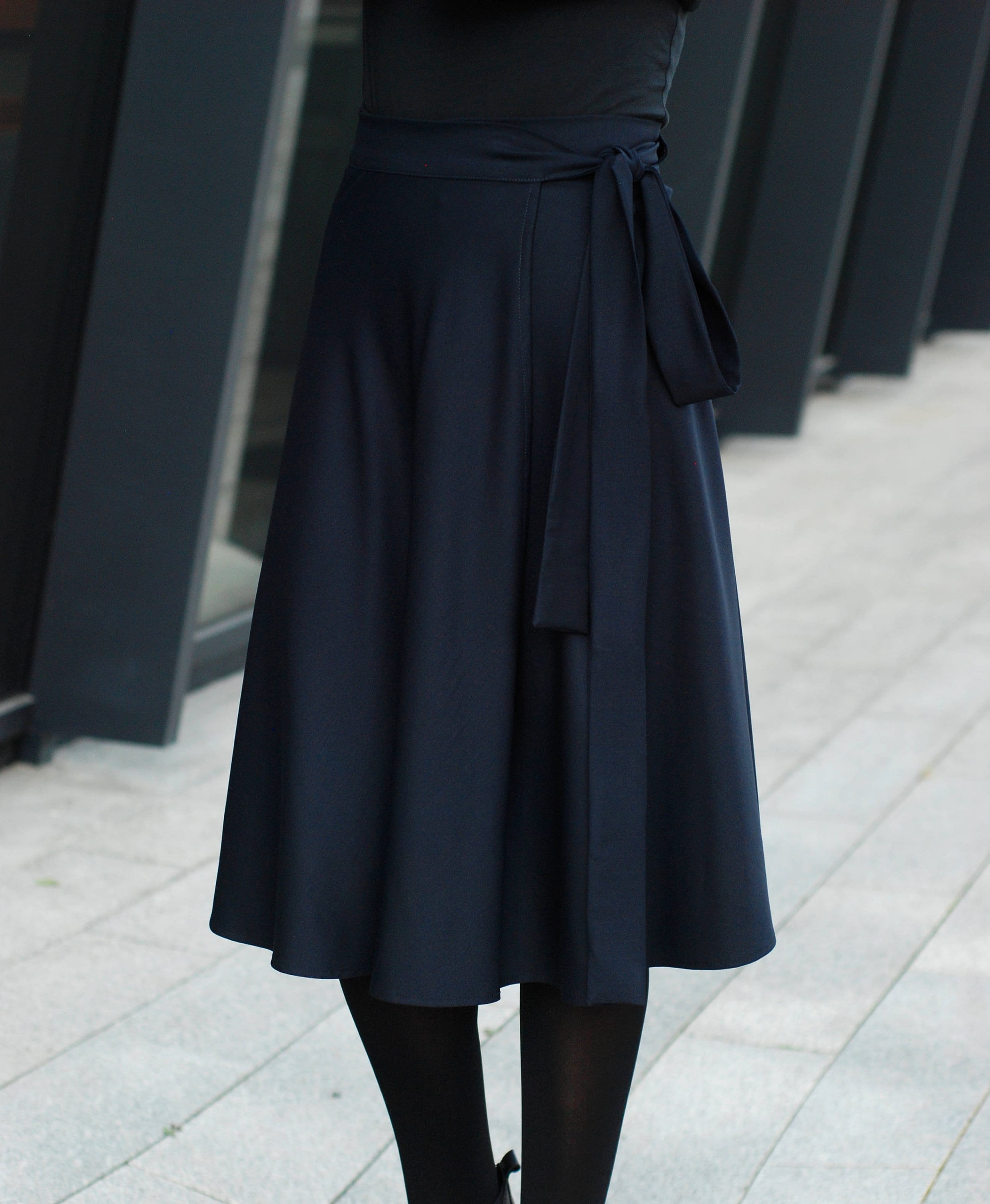 Dark Blue Wool Wrap Skirt High Waisted Skirt Natural Wool - Etsy