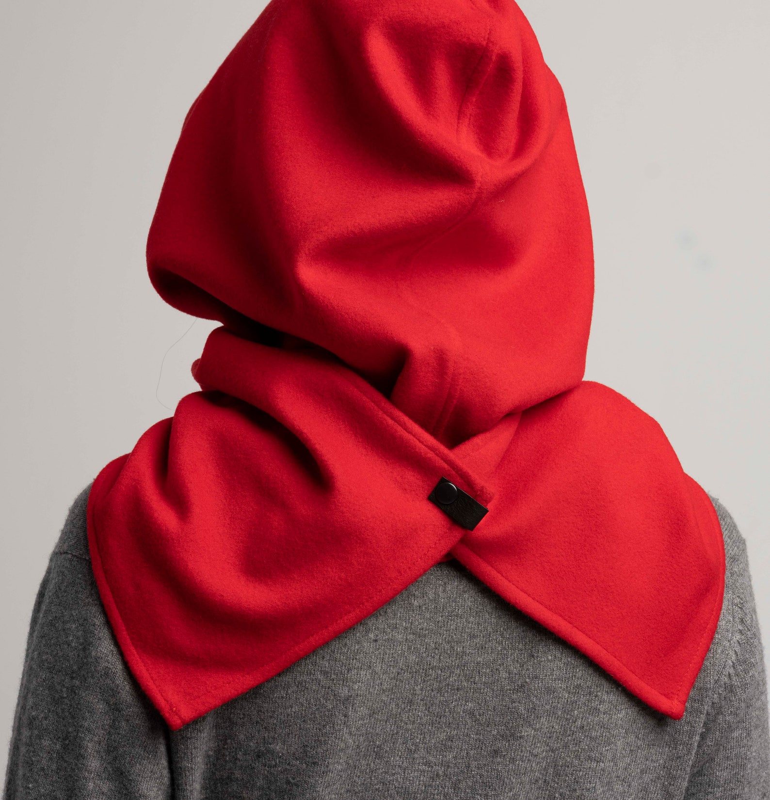 Cashmere Wool Red Hood Unisex Red Cowl Scarf Cowl Shrug - Etsy