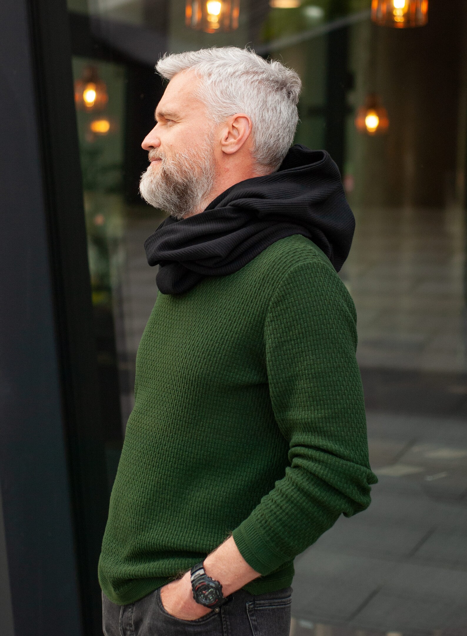 Black Hood Unisex Black Cowl Scarf Men Cowl Shrug Men Cowl - Etsy