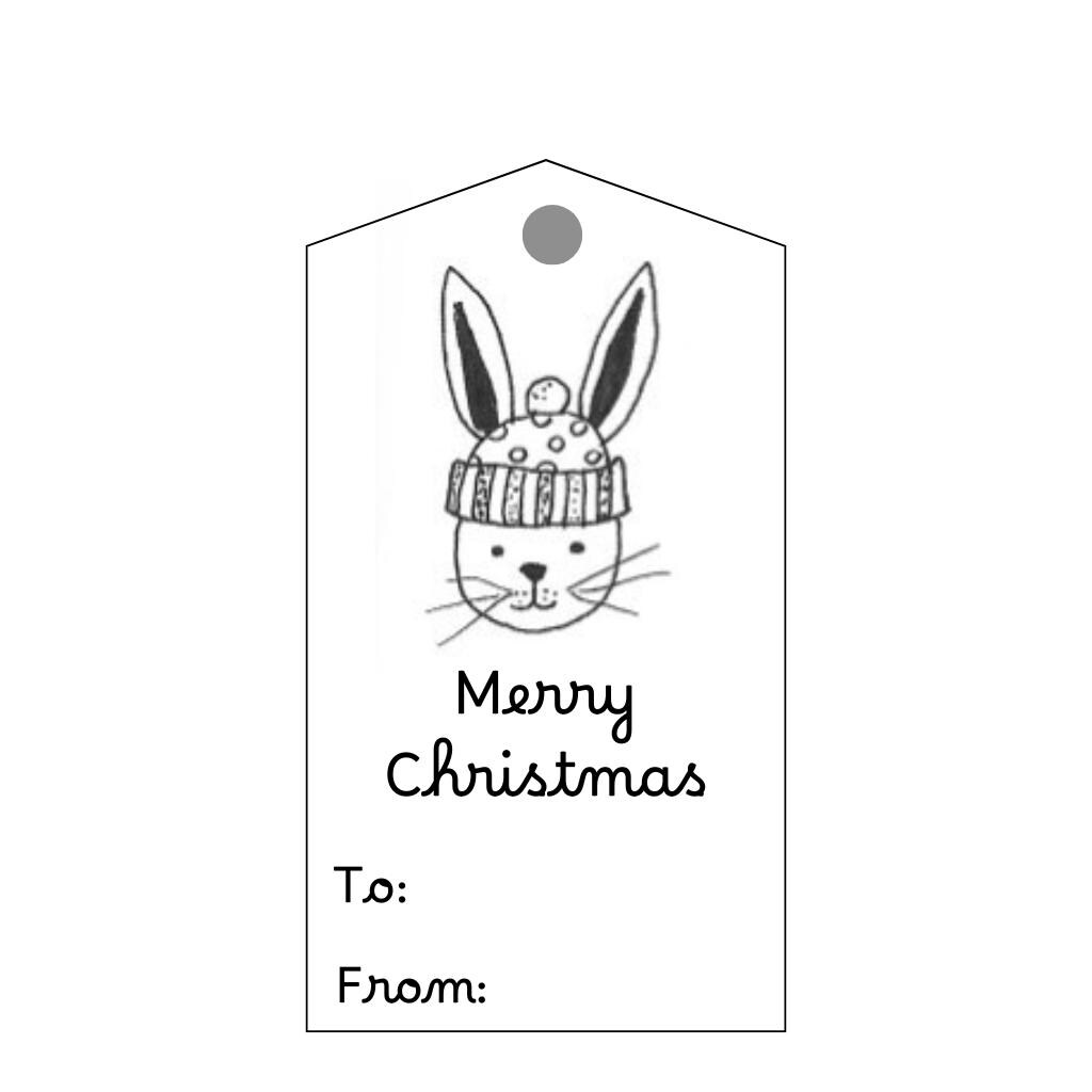 Christmas Gift Tags, Charming, Hand Drawn Animals , Kids, Printable ...