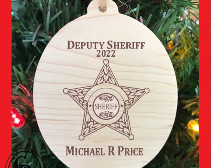 Deputy Sheriff Christmas Ornament-wood-personalized-service Christmas ...