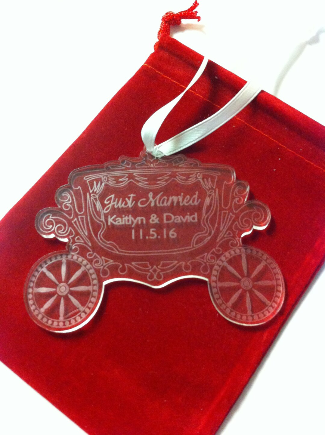 Princess Carriage Personalized Wedding Ornament or Christmas Ornament ...